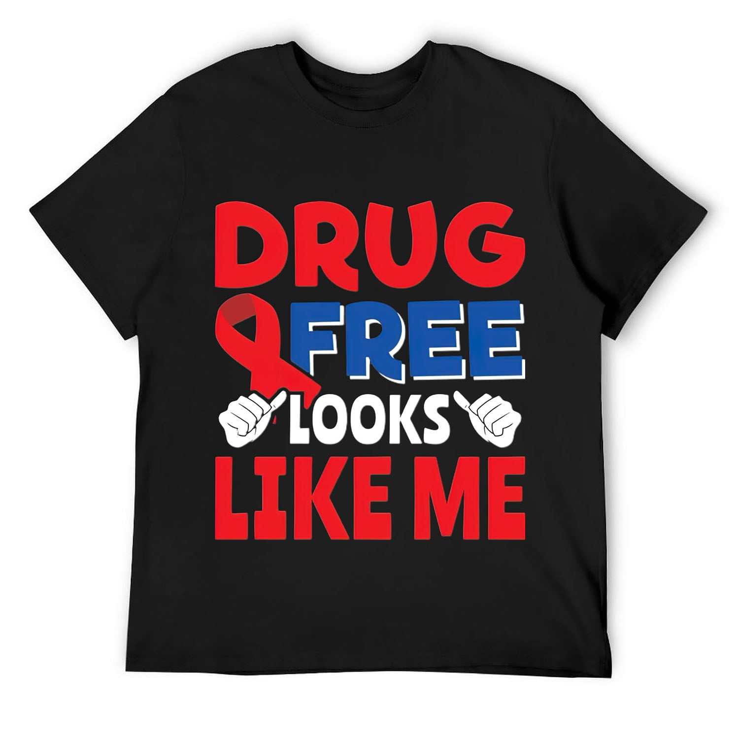 Drug Free Looks Like Me Red Ribbon Week Awareness Short Sleeve Mens T ...