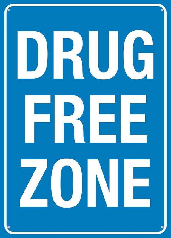 Drug Free Zone Sign Signs Outdoor, Uv Printed Aluminum 12 X 8 In ...