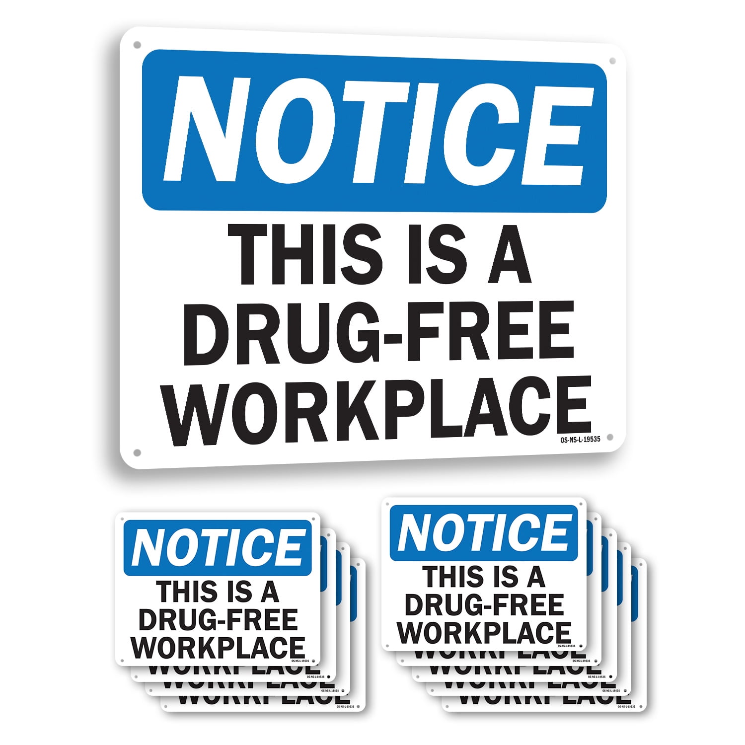 Drug OSHA Notice Rigid Plastic Sign 24 Inch x 18 Inch - 10 Pack ...