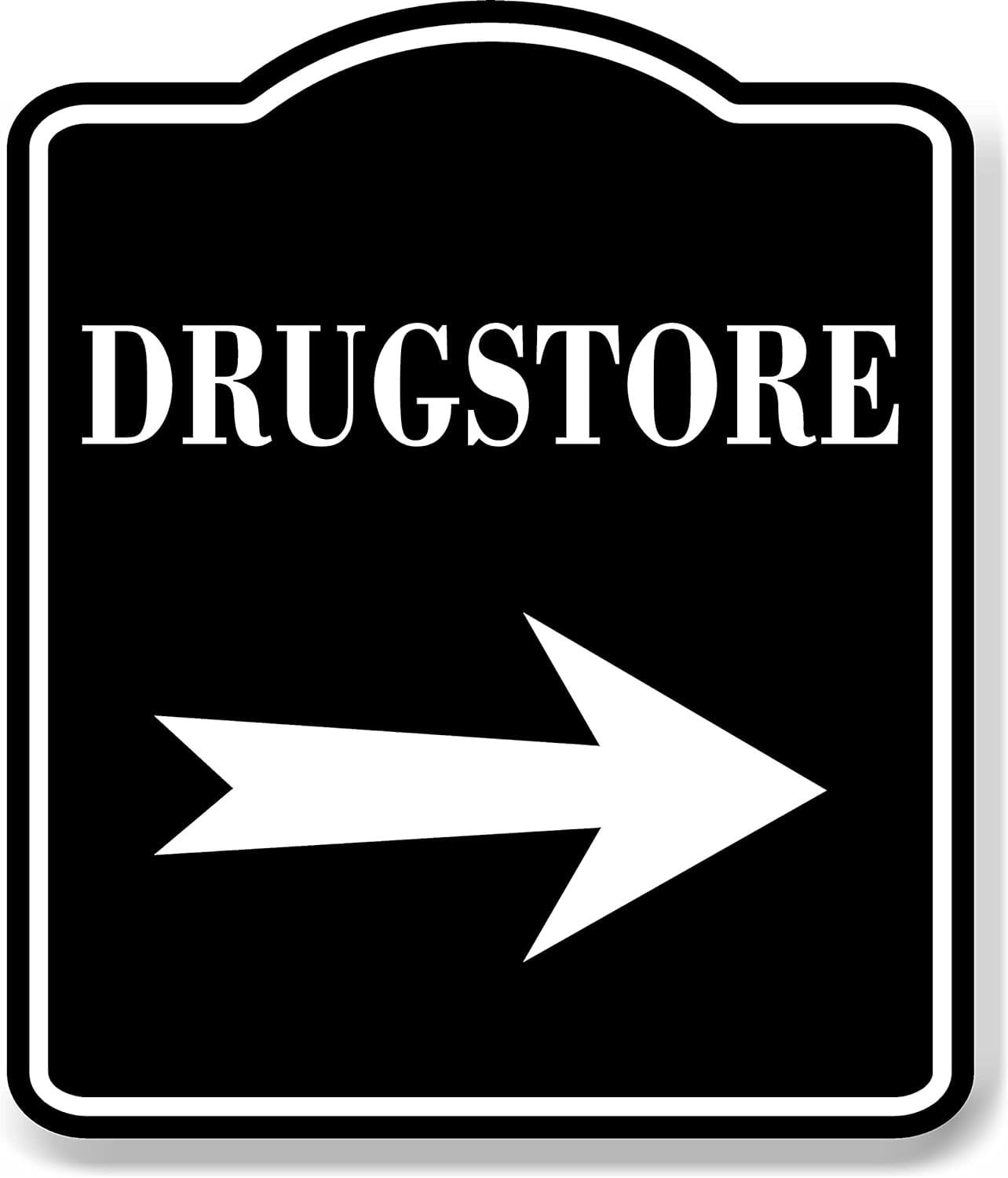 Drugstore Right Arrow BLACK Aluminum Composite Sign, 20"24" - Walmart.com