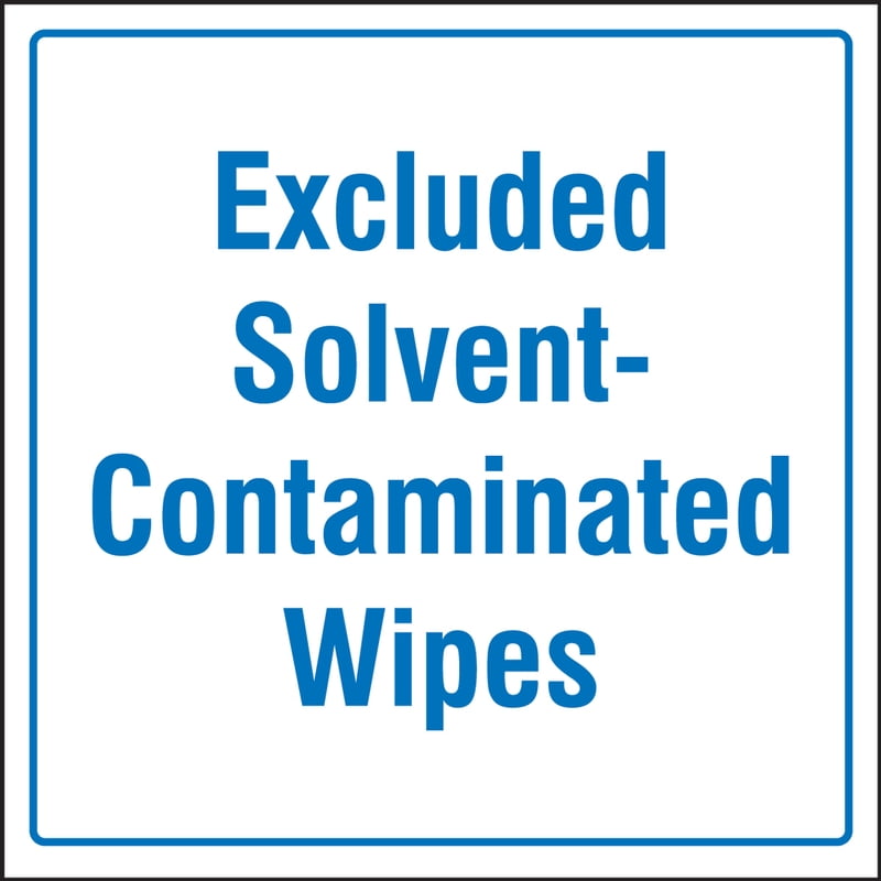 Drum Container Labels Excluded Solvent Contaminated Wipes Metal Signs ...