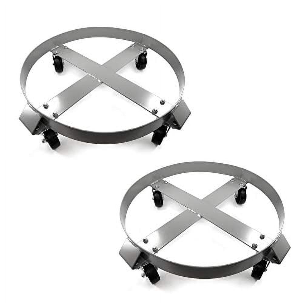 Drum Dolly 1000 Pound Capacity - 30 Gallon Steel Frame Non Tipping (2 ...