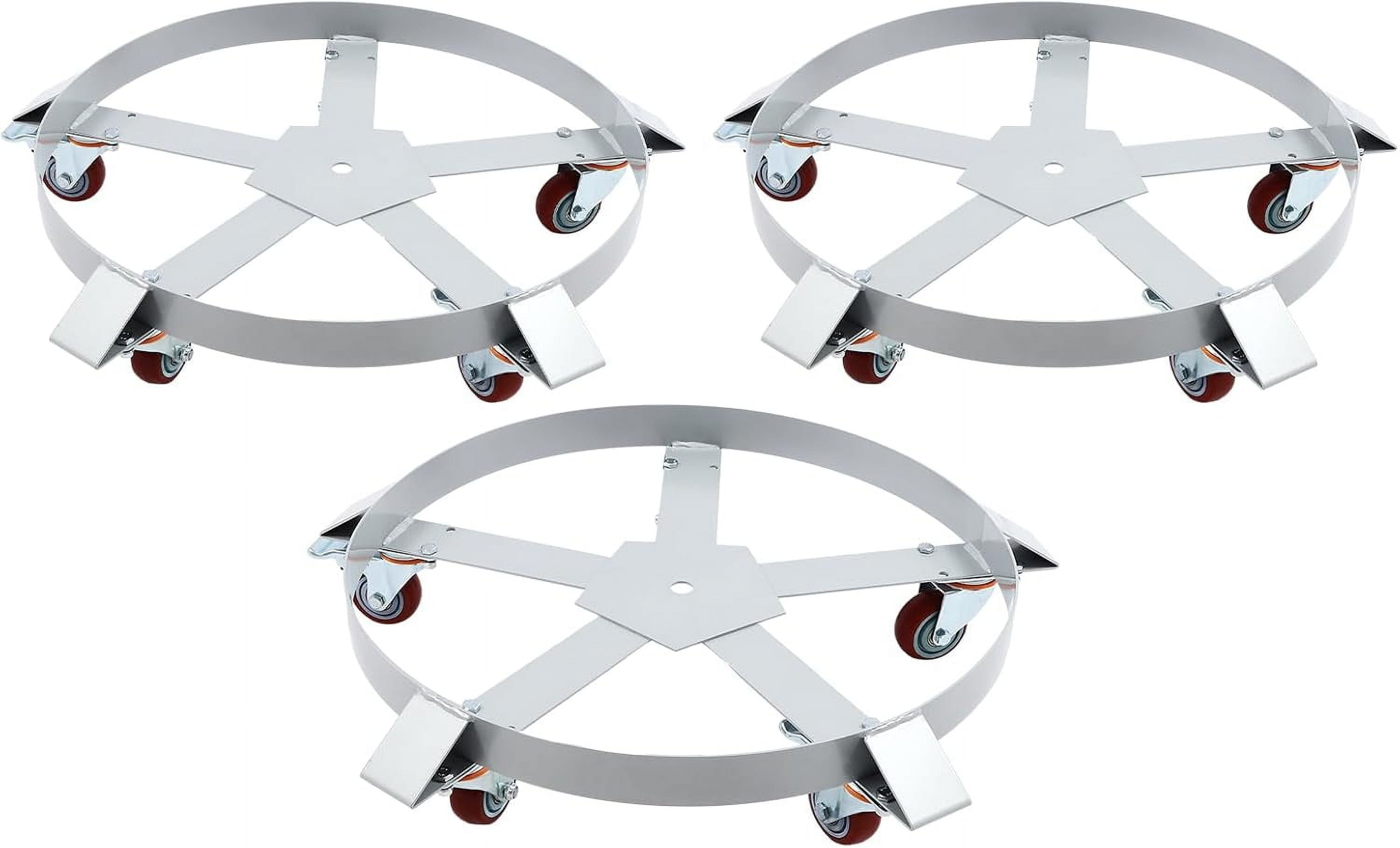 Drum Dolly 55 Gallon 3PCS Heavy Duty Steel Barrel Dolly Cart Pack with ...