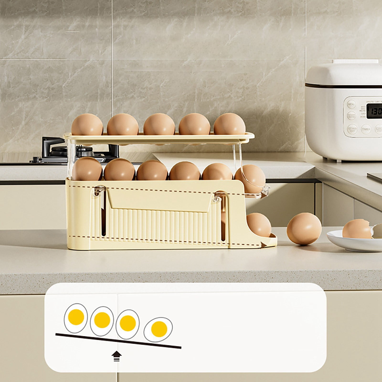 Drum Egg Holders Space Saving Egg Storage Boxes Refrigerator Egg ...