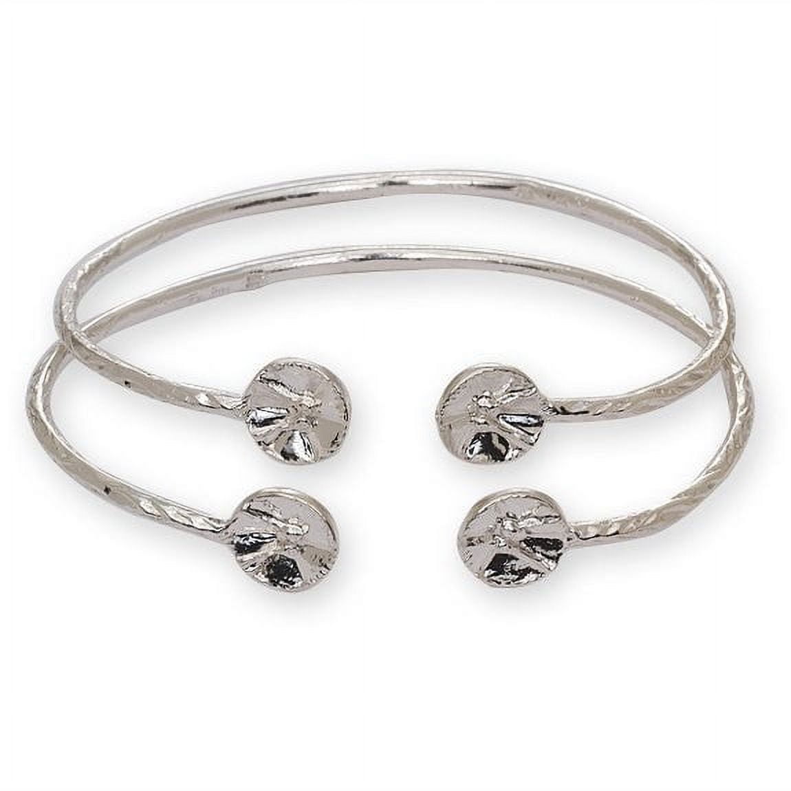 Drum Ends .925 Sterling Silver West Indian Bangles - 7 - Walmart.com