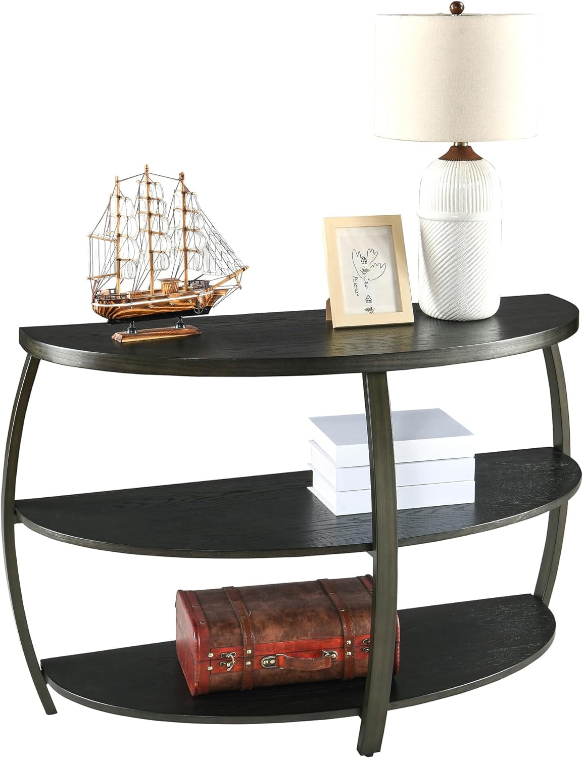 Drum Entryway Table Console Table for Living Room, Century Living Room ...