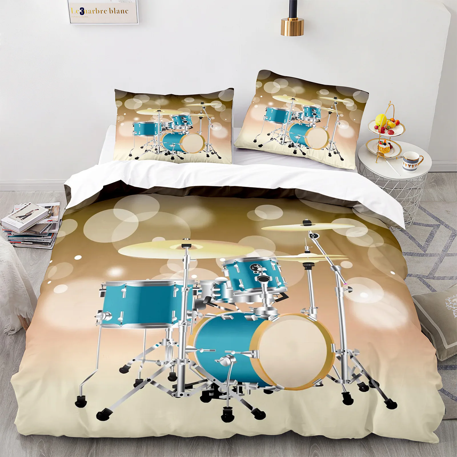 Drum Kit Duvet Cover Set Classical Music Comforter Cover Musical ...
