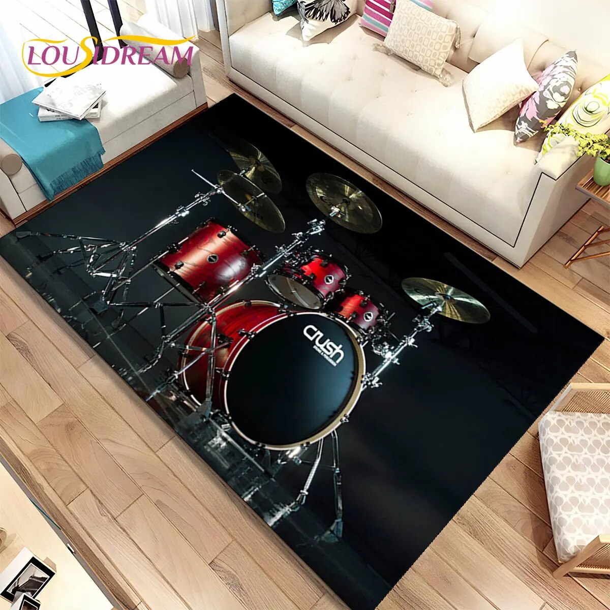 Drum Kit Music Drum Set Instruments Area Rug Carpet Rug for Home Living ...