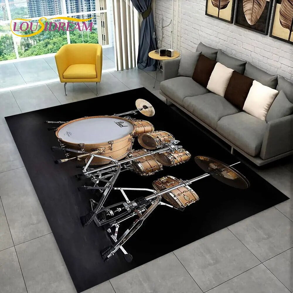 Drum Kit Music Instruments Drum Set Area Rug Carpet for Home Living ...