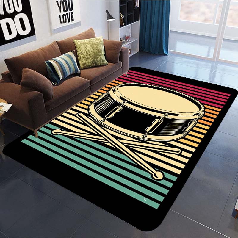 Drum Kit Music Instruments Drummer Rock Area Rugs for Living Room ...