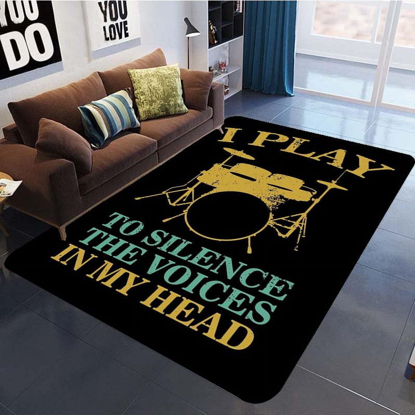 Drum Kit Music Instruments Drummer Rock Area Rugs for Living Room ...