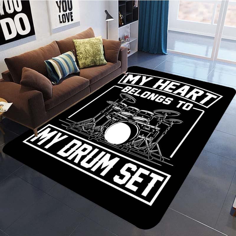 Drum Kit Music Instruments Drummer Rock Area Rugs for Living Room ...