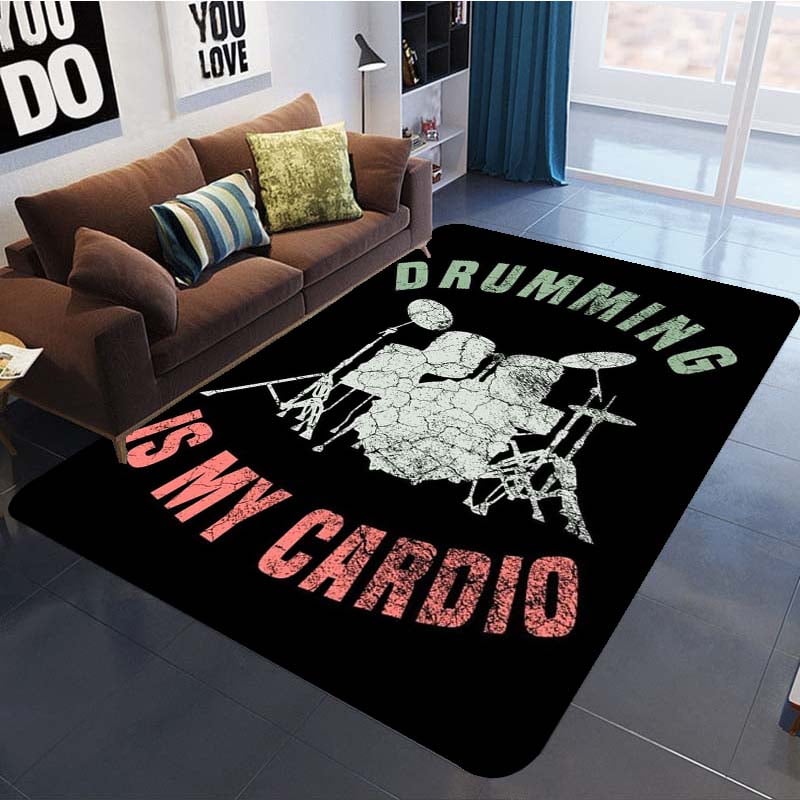 Drum Kit Music Instruments Drummer Rock Area Rugs for Living Room ...