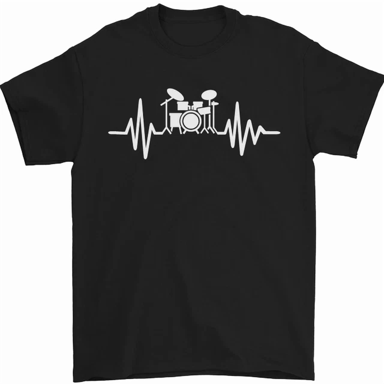 Drum Kit Pulse Ecg Drum Drummer Drumming Mens Womens S-5XL T-Shirt ...
