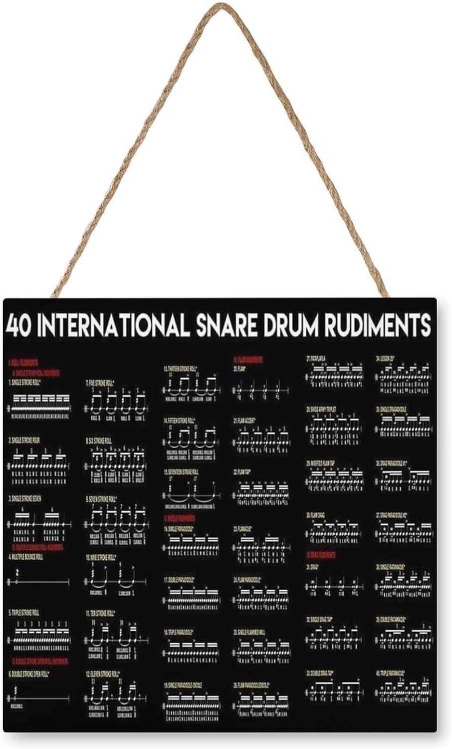 Drum Knowledge Sign Music Studio Decor 40 International Snare Drum ...