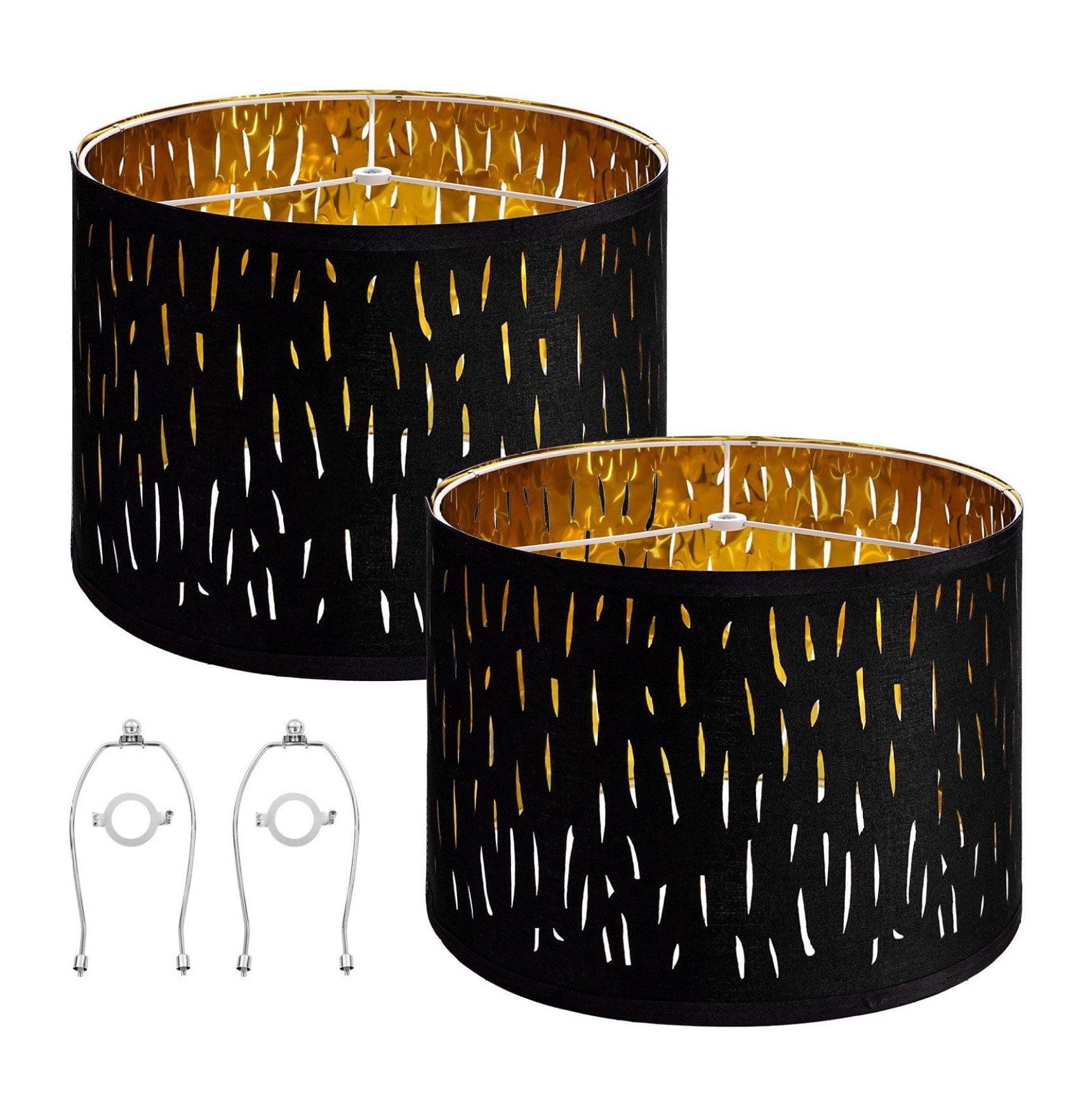 Drum Lamp Shade 2 Pack 13x13x10", Round Fabric Lampshades for Table ...