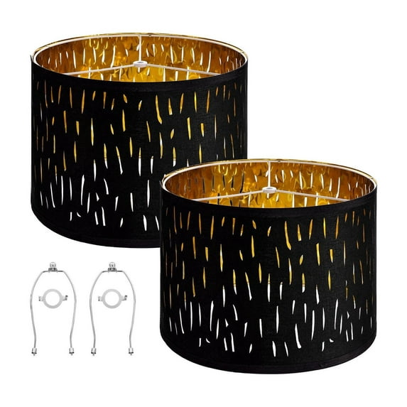 Drum Lamp Shade 2 Pack 13x13x10", Round Fabric Lampshades for Table ...