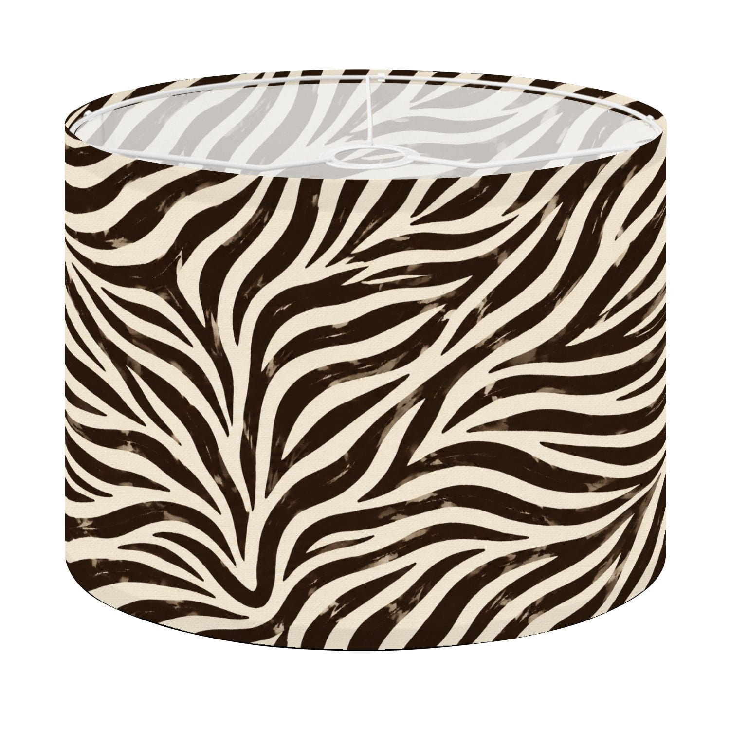 Drum Lamp Shade Abstract Zebra Stripe Brown Cream Organic Line Art ...