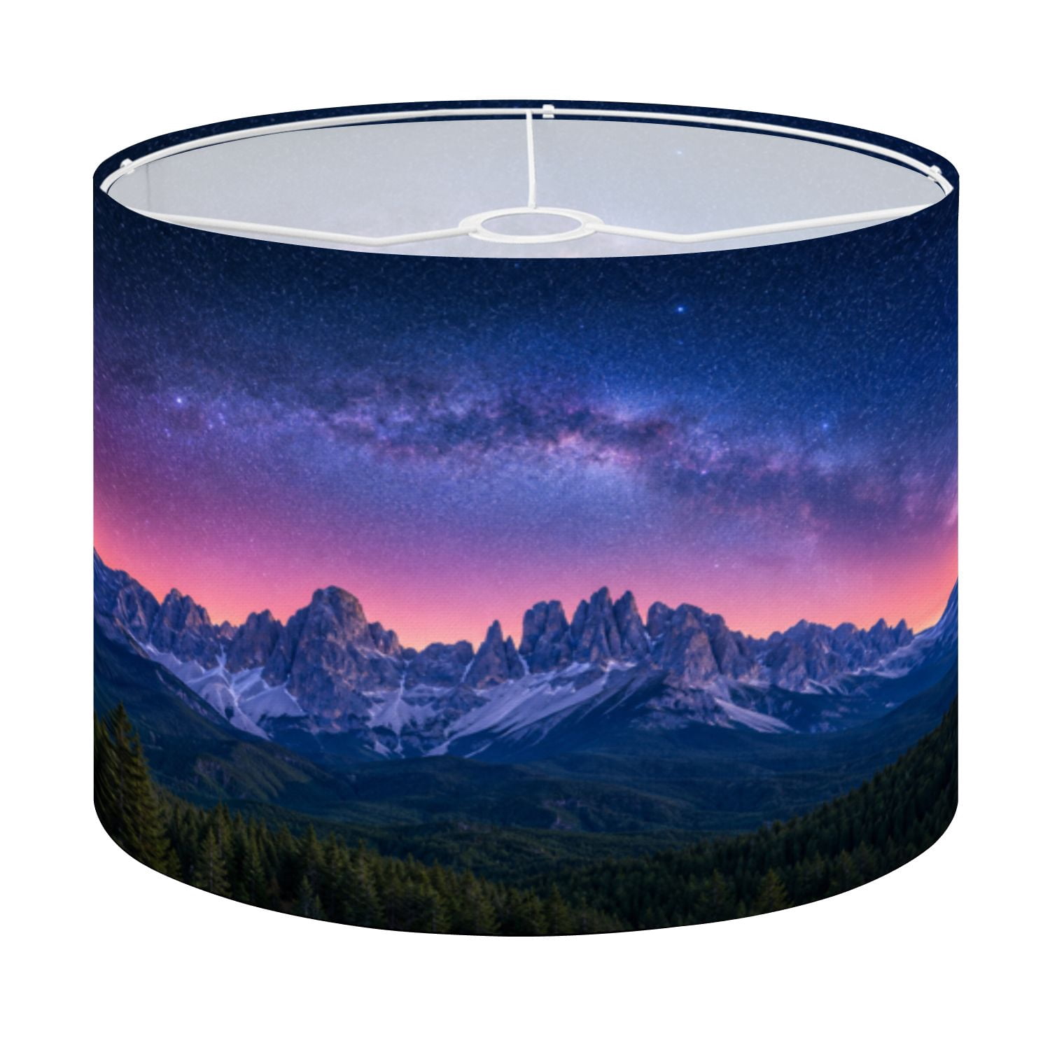 Drum Lamp Shade Acrhed Milky Way beautifull rocks starry night summer ...