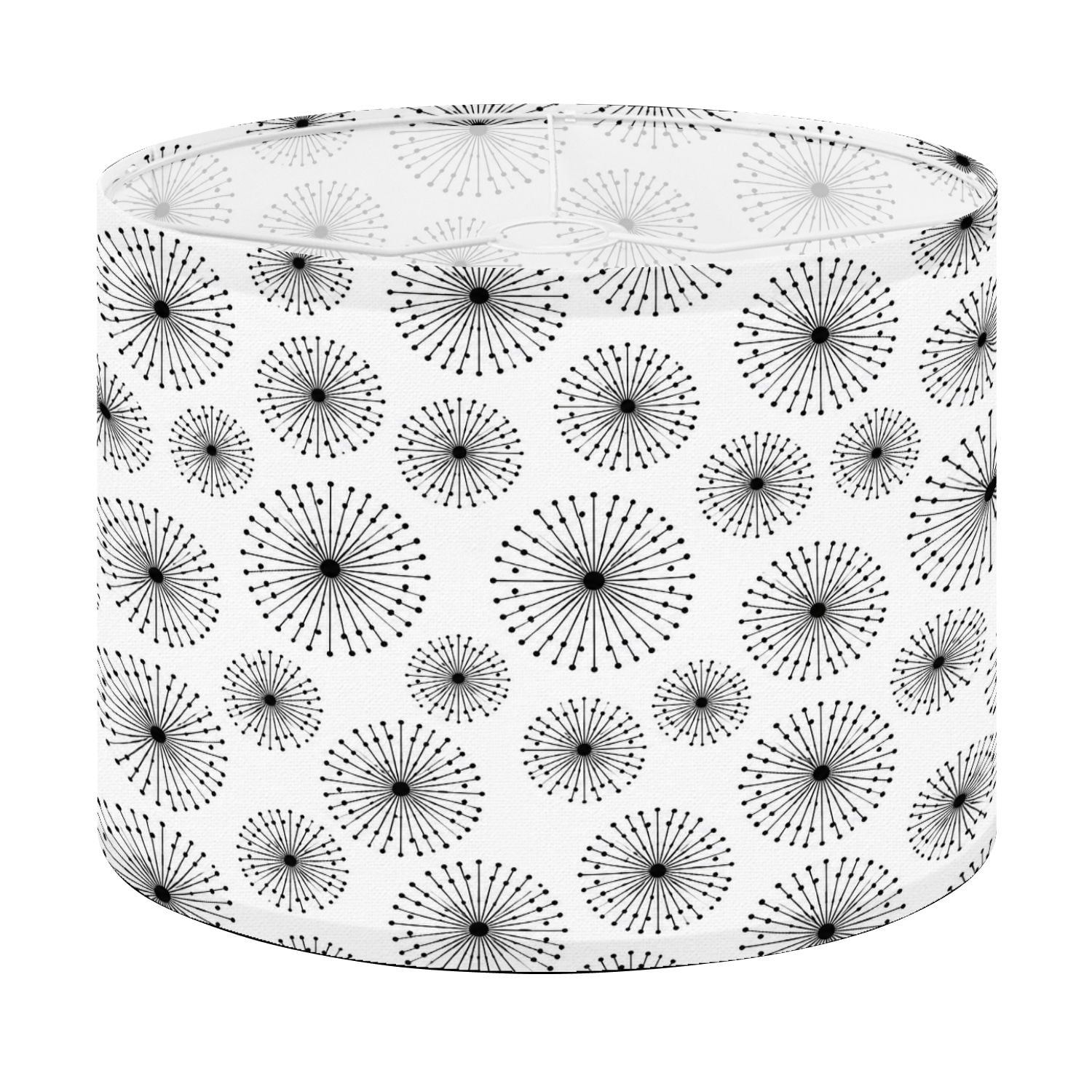 Drum Lamp Shade Black White Radial Line Abstract Circular Motif ...