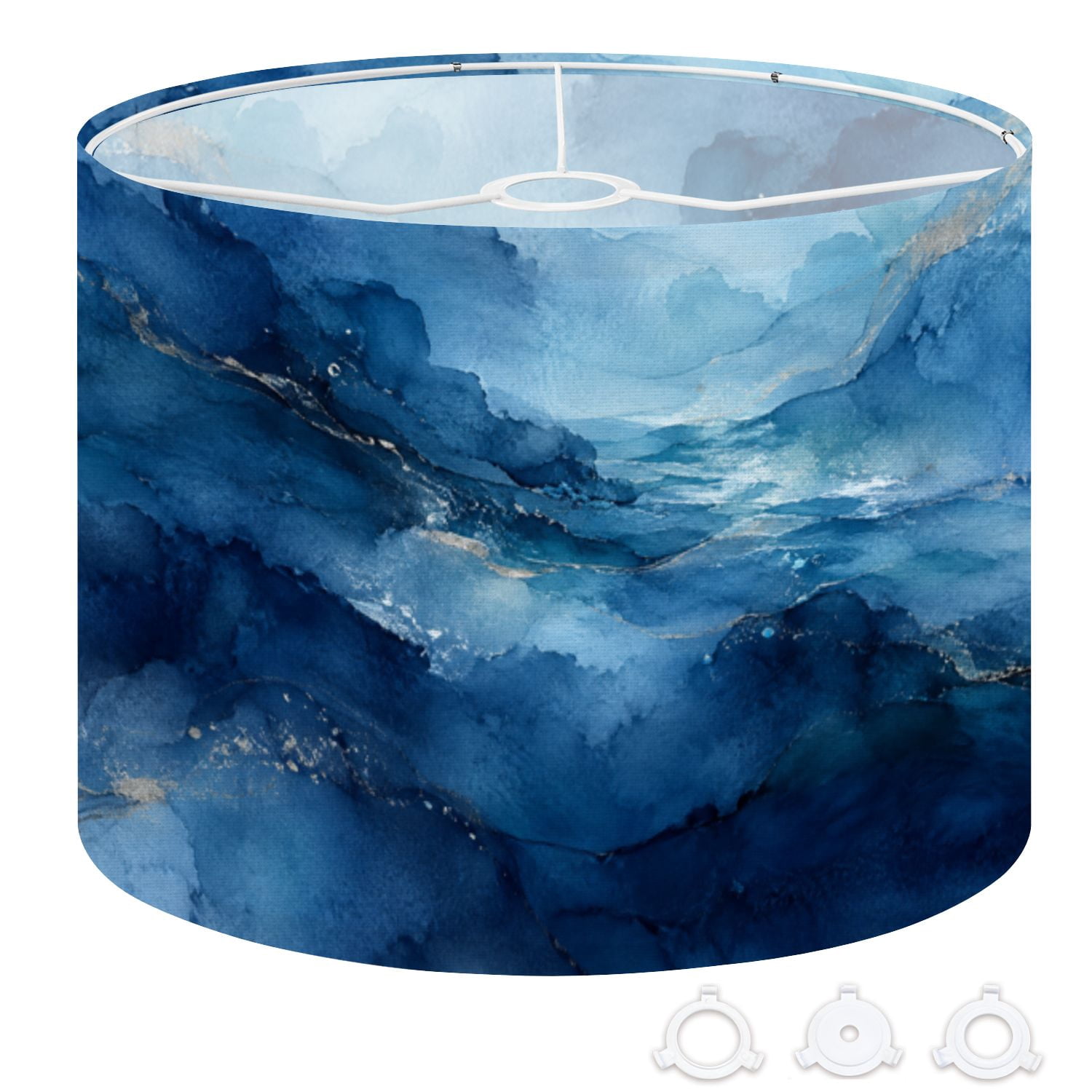 Drum Lamp Shades Blue concrete marble golden Navy rough ocean Grunge ...