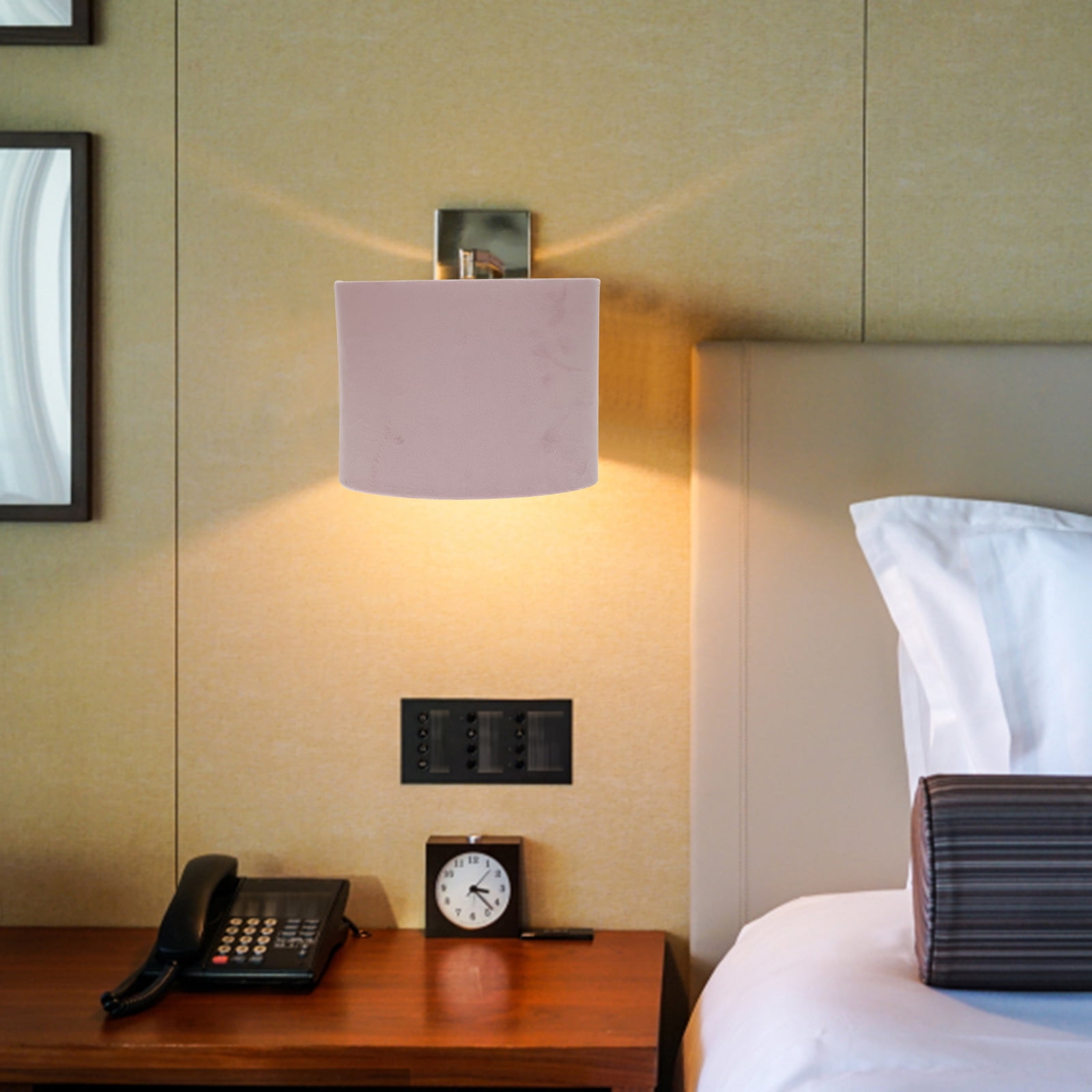 Drum Lampshade Modern Fabric Light Cover with Golden Liner Chandelier ...