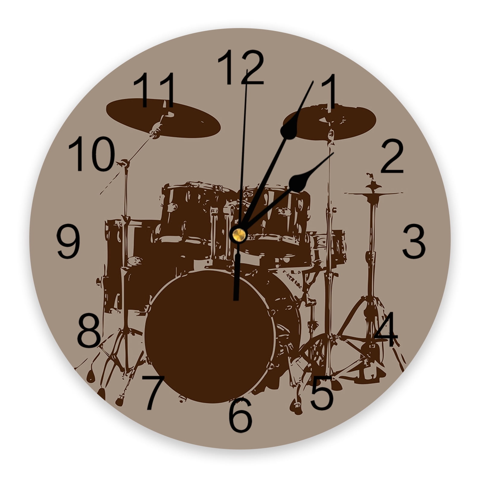 Drum Music Wall Clock Modern Design Living Room Decoration Kitchen ...