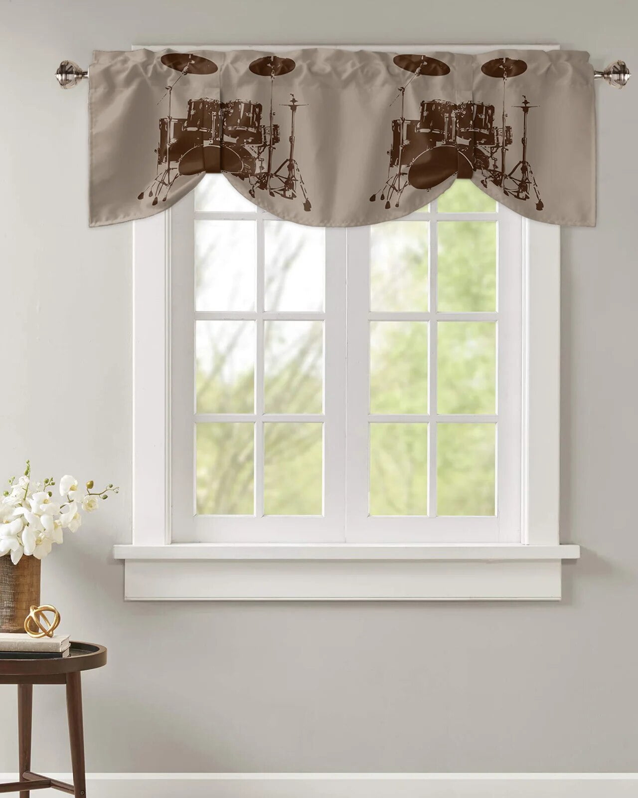 Drum Music Window Curtain Bedroom Roman Curtain Adjustable Tie Up ...