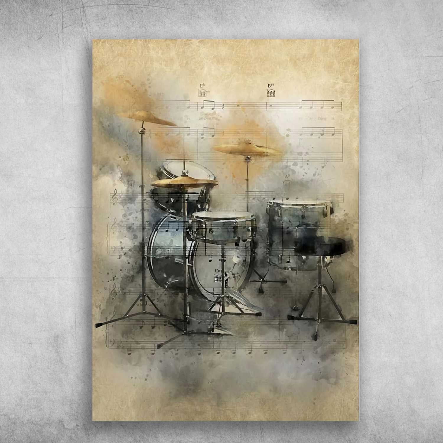 Drum Poster, Drummer Gift, Drumming Lover, Music Decor 24 x 36 Inch Poster - Walmart.com