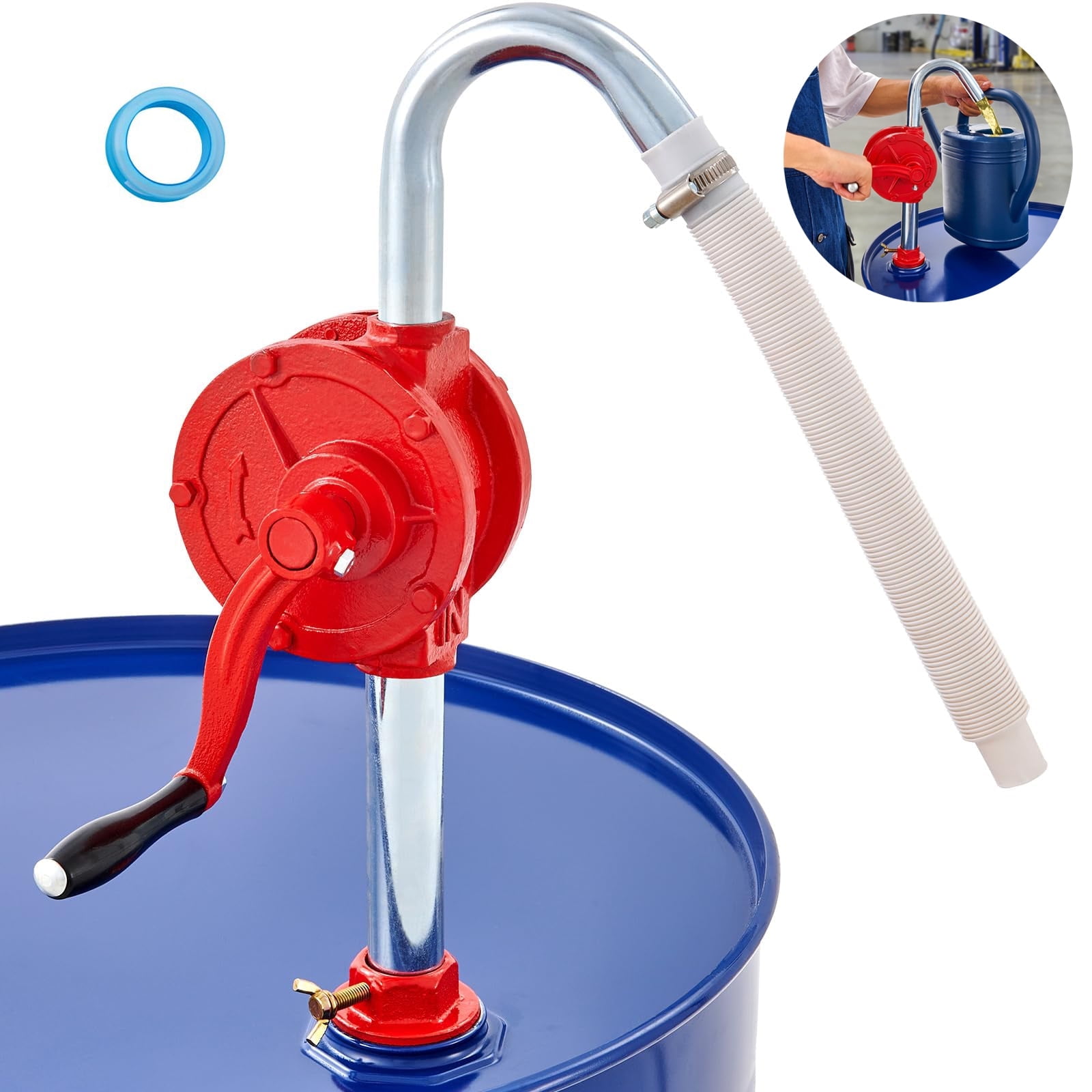 Drum Pump, 6 GPM Flow, Rotary Barrel Pump Hand Crank - Fits 5 to 55 ...