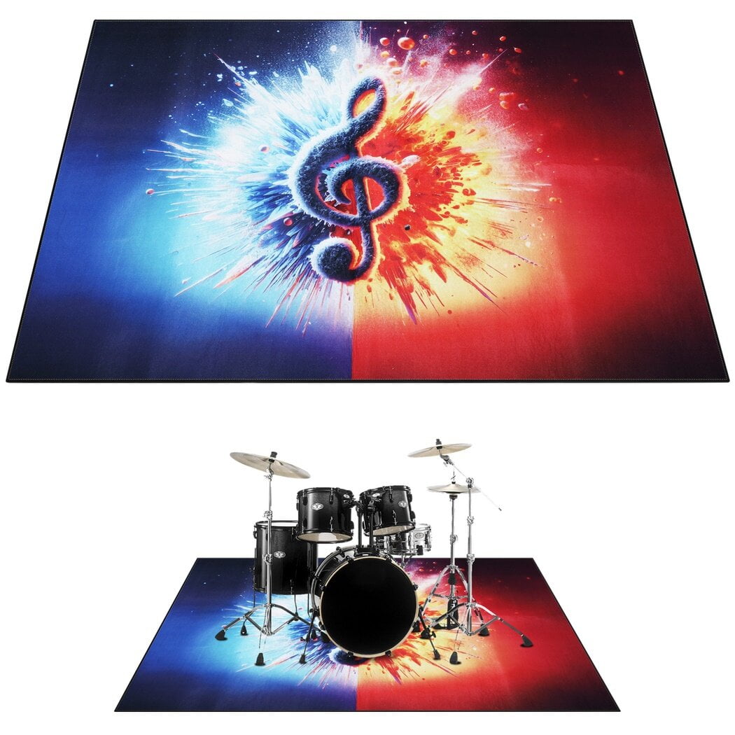 Free Shipping! Drum Rug, 6 x 5 FT Rectangular Drum Mat, Drum Carpet ...