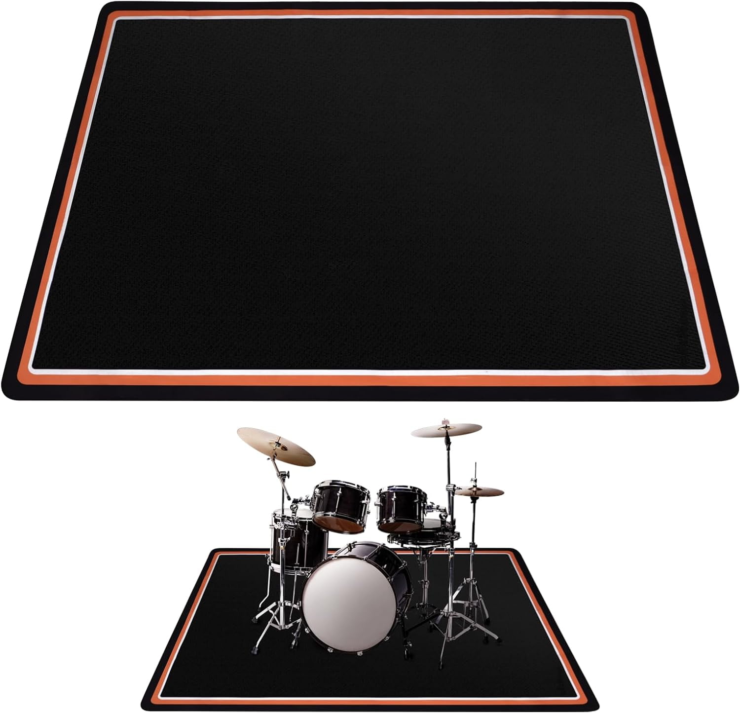 Drum Rug, 6x5FT Drum Mat, Drum Carpet with Non-Slip Grip Bottom ...