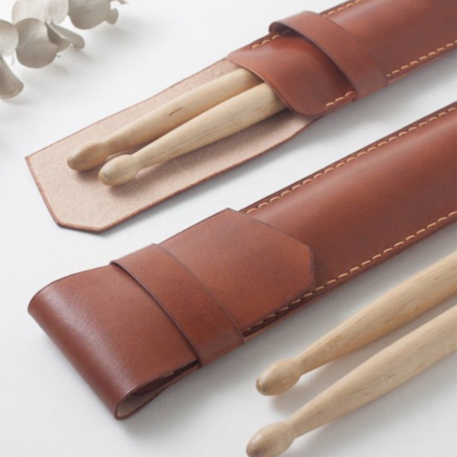 Drum Stick Bag Leather Instrument Holder Wooden Beater Storage Pouch ...