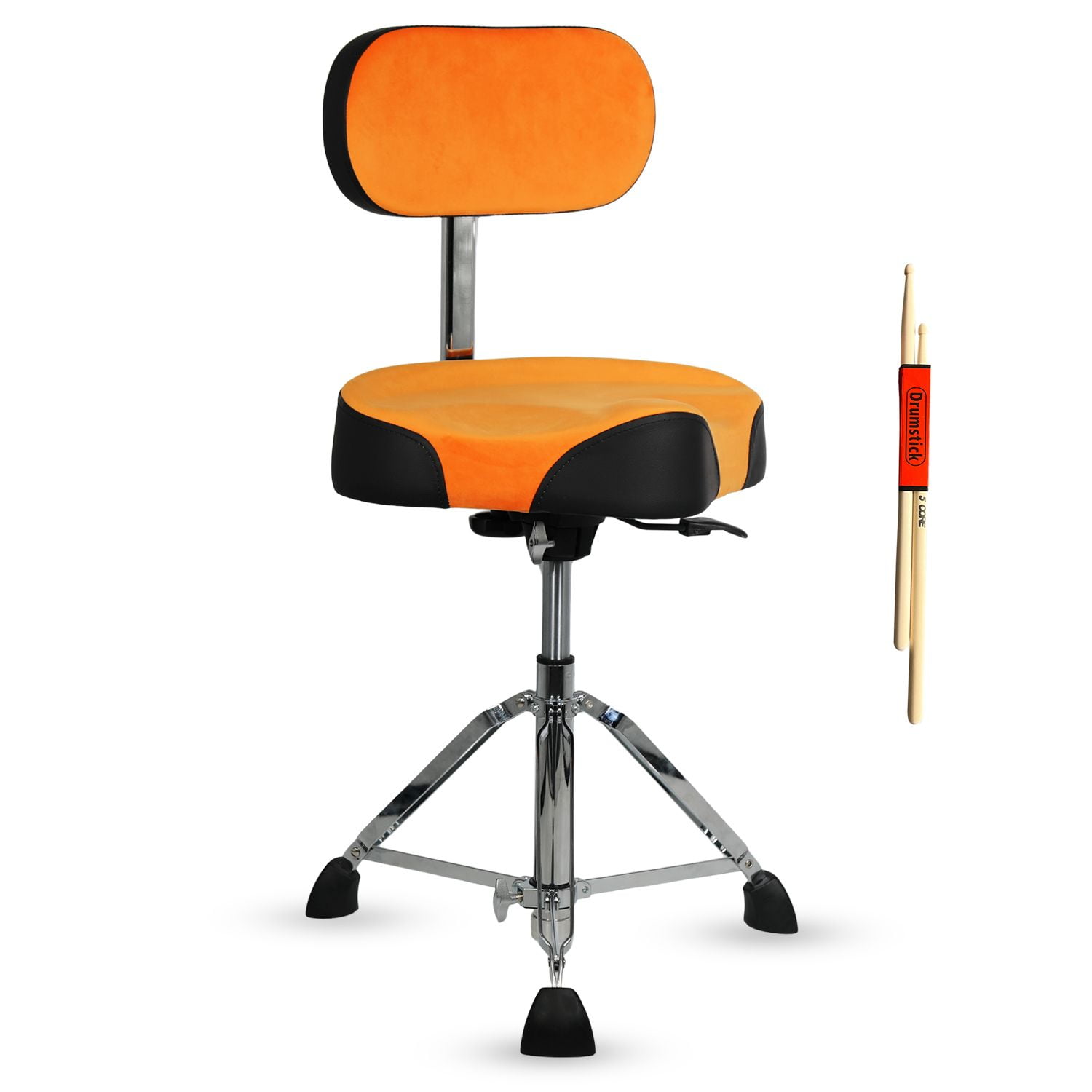 Drum Throne with Backrest, 4 Inch Padded Stool with Airlift Height ...