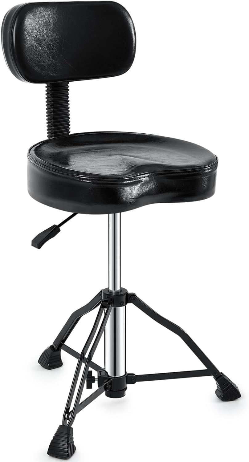 Drum Throne with Backrest Padded Hydraulic Drum Chair Height Adjustable ...