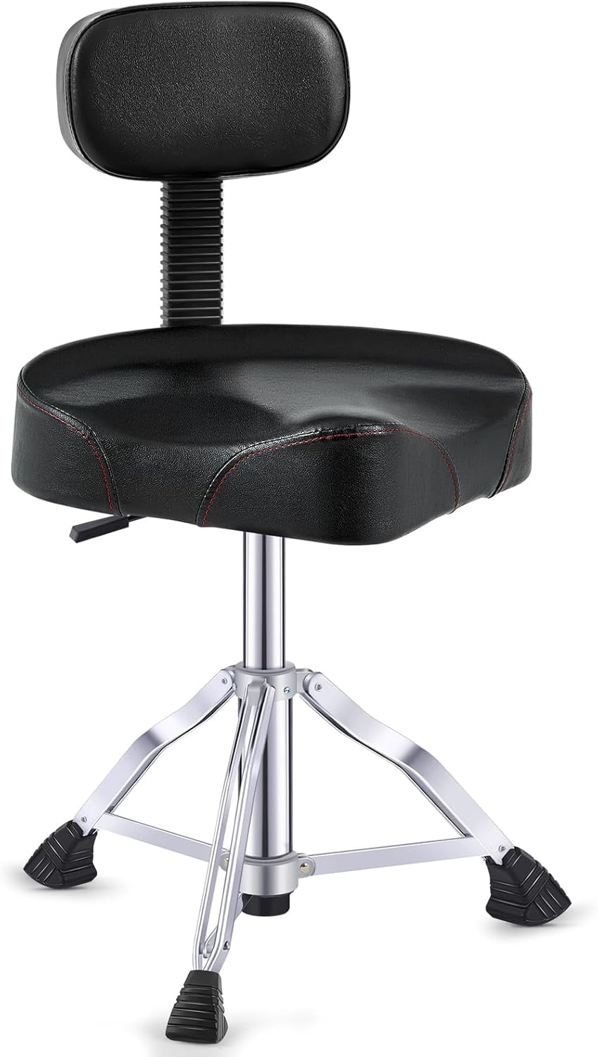 Drum Throne with Backrest Padded Hydraulic Drum Chair Height Adjustable ...