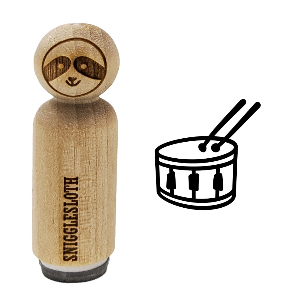 Drum with Sticks Music Instrument Doodle Rubber Stamp for Scrapbooking ...