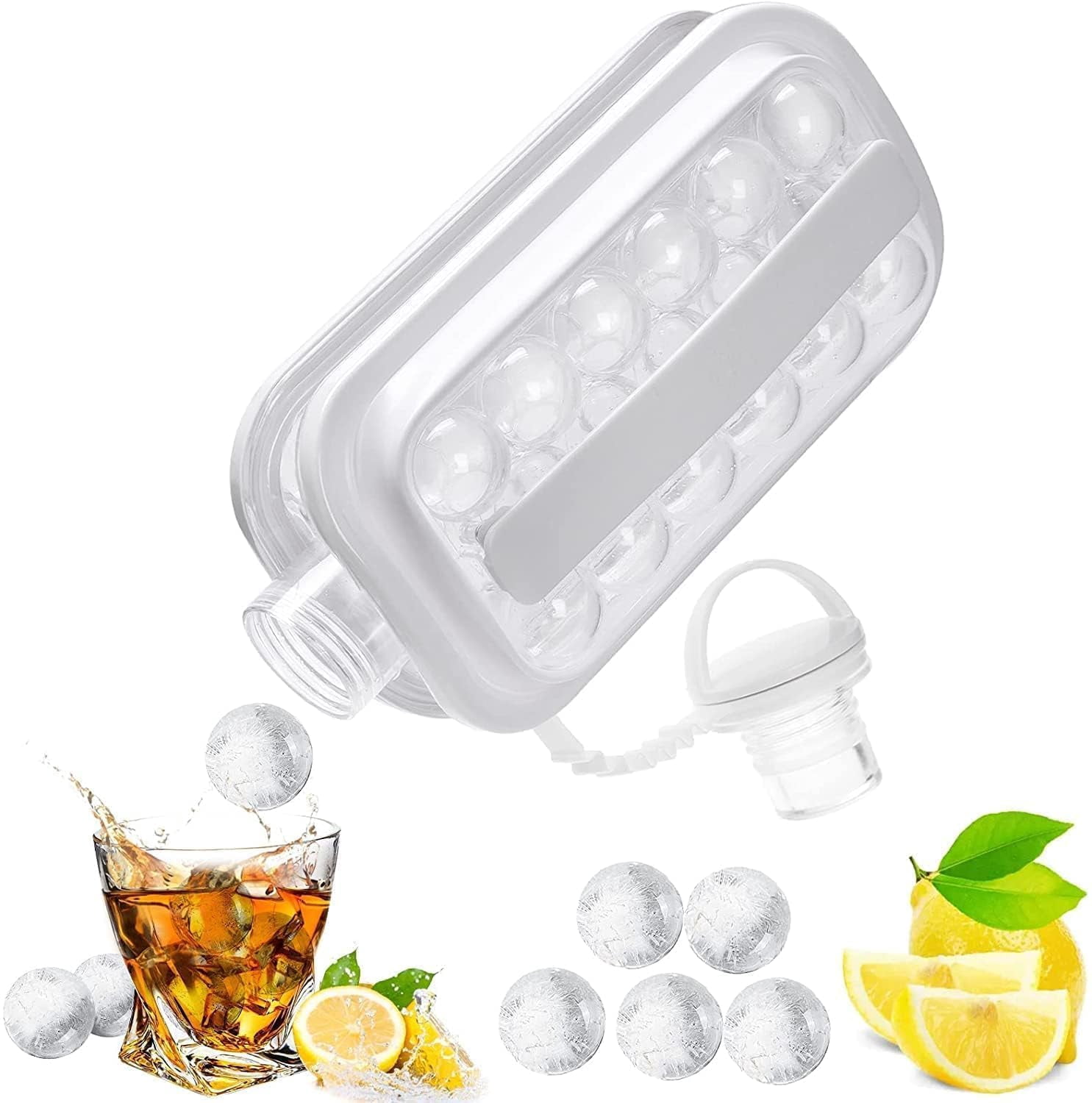Drumil Ice Ball Maker Portable Ice Maker Bottle 17 Ice Cubes for ...