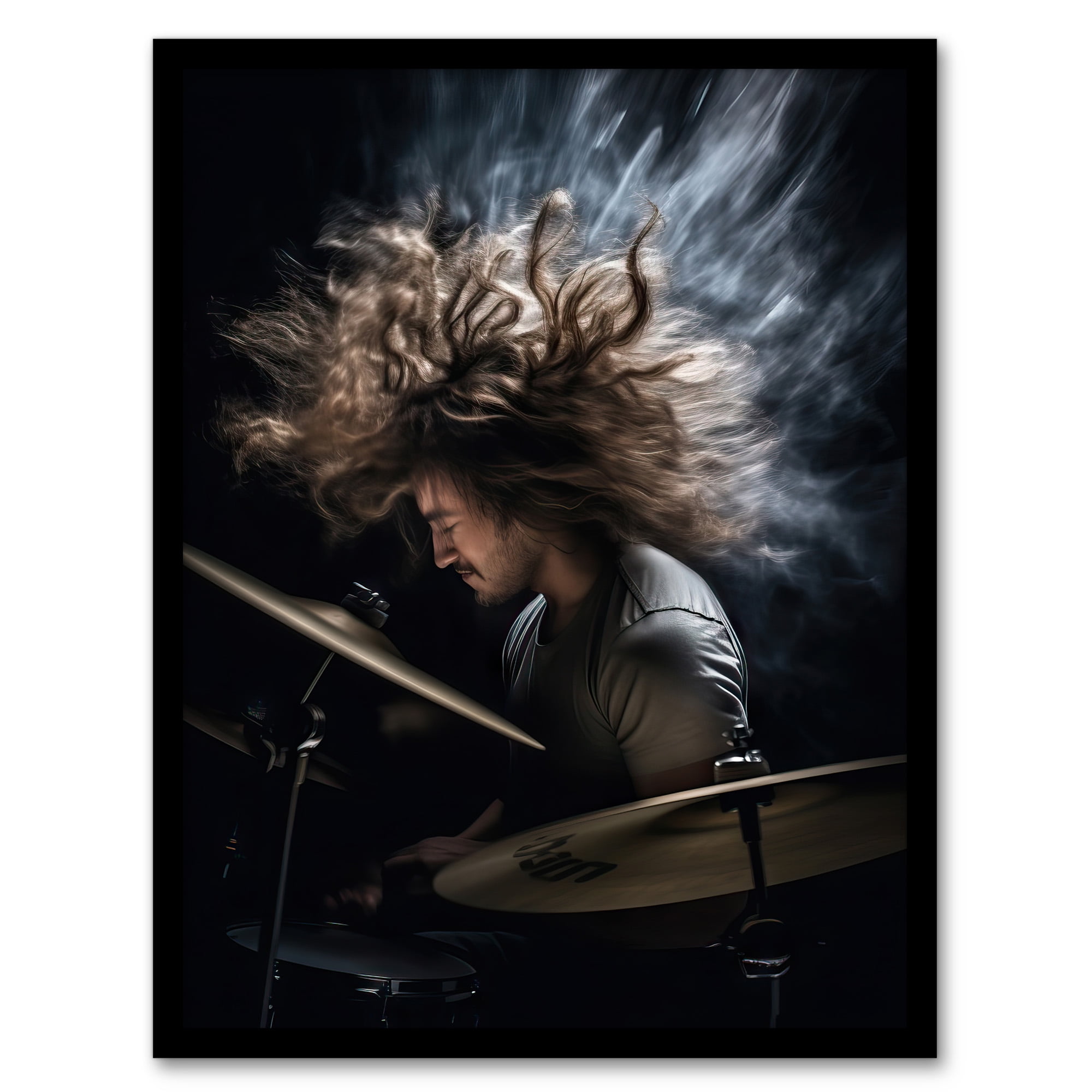 Drummer Action Mid-Performance Photograph Hard Rock Drums Music Gig ...