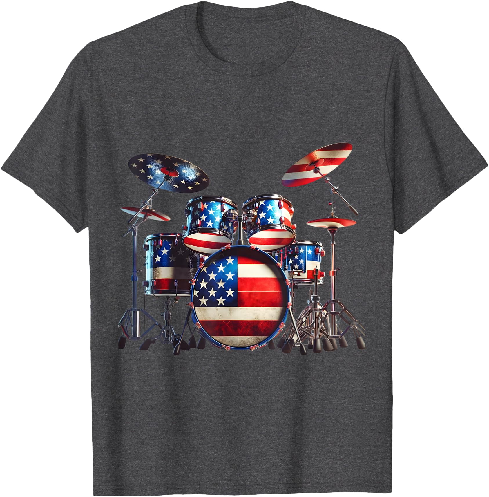 Drummer American Flag Drum Drumset 4th of July USA Patriotic Softstyle ...