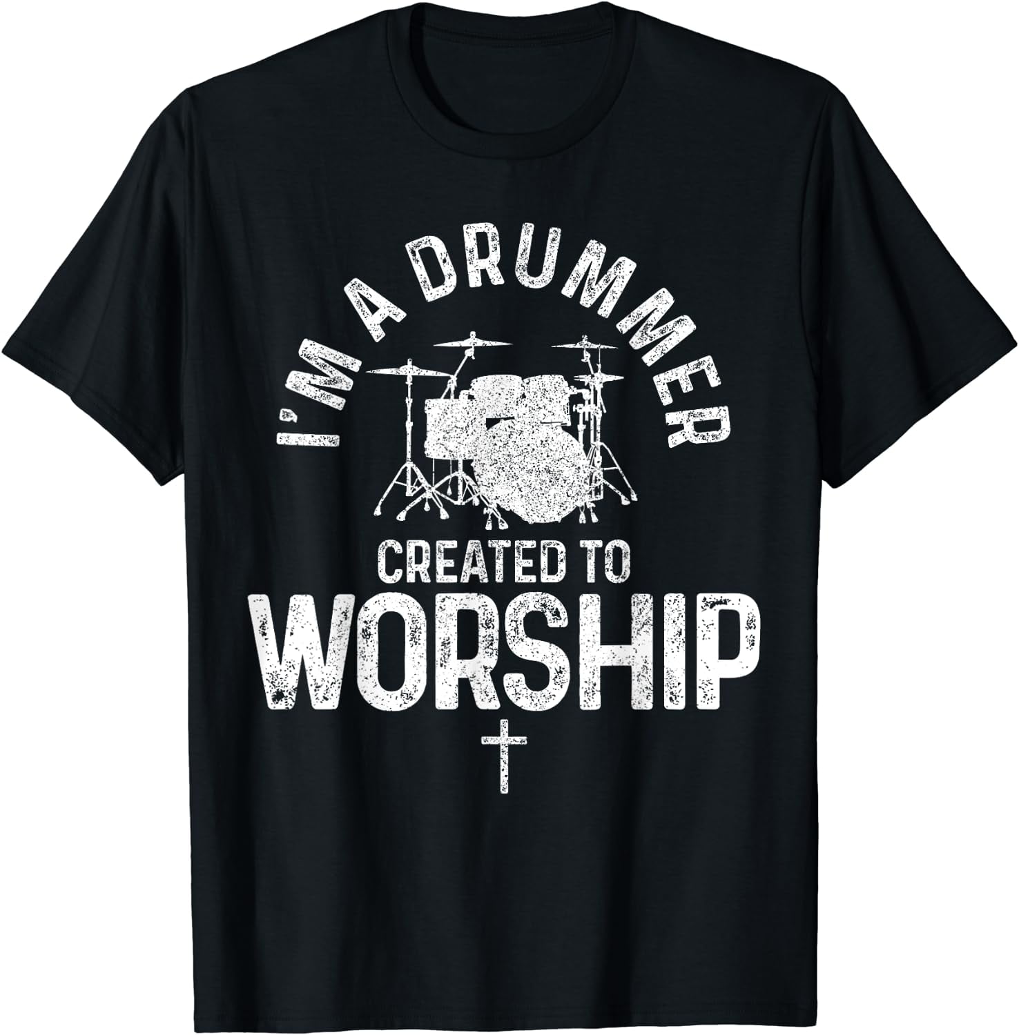 Drummer Created To Worship Drums Christian Drummer Gift T-Shirt ...