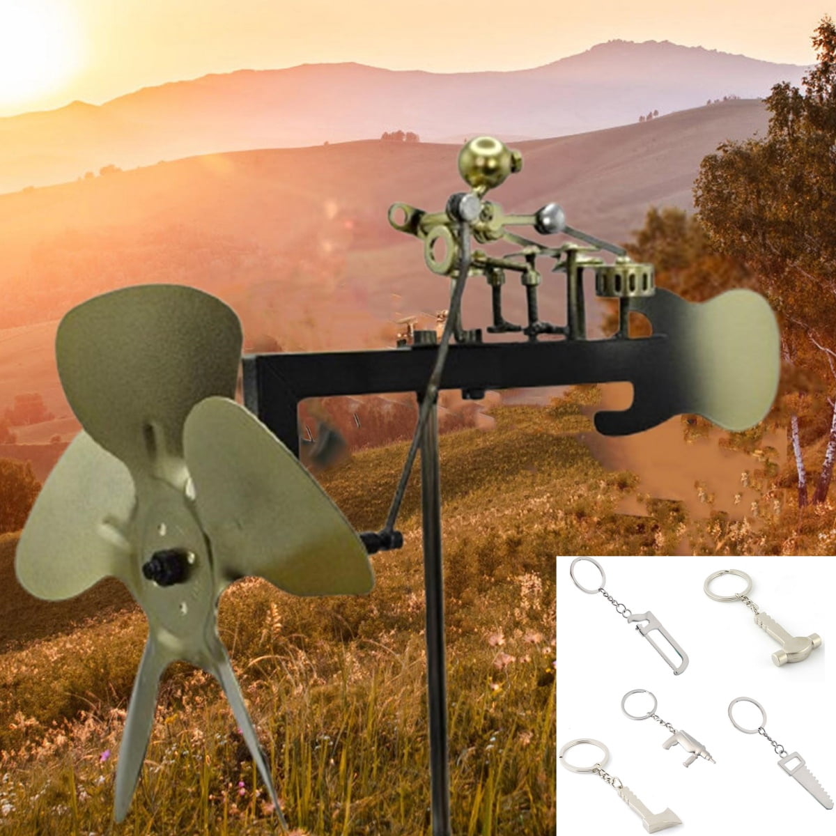Drummer Decor-Handmade Metal Drummer Windmill,Wind-Powered Kinetic ...