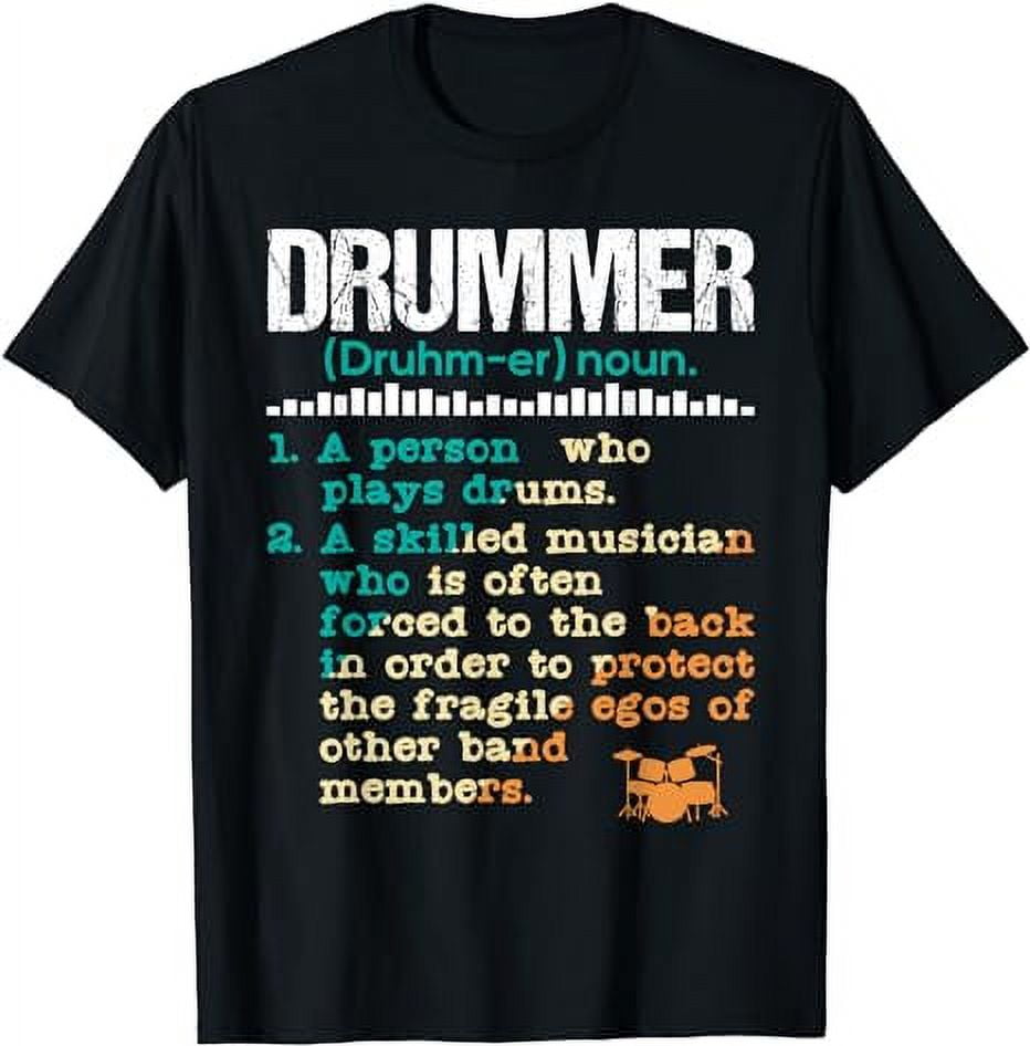 Drummer Definition - Funny Percussionist Drums Musician T-Shirt ...
