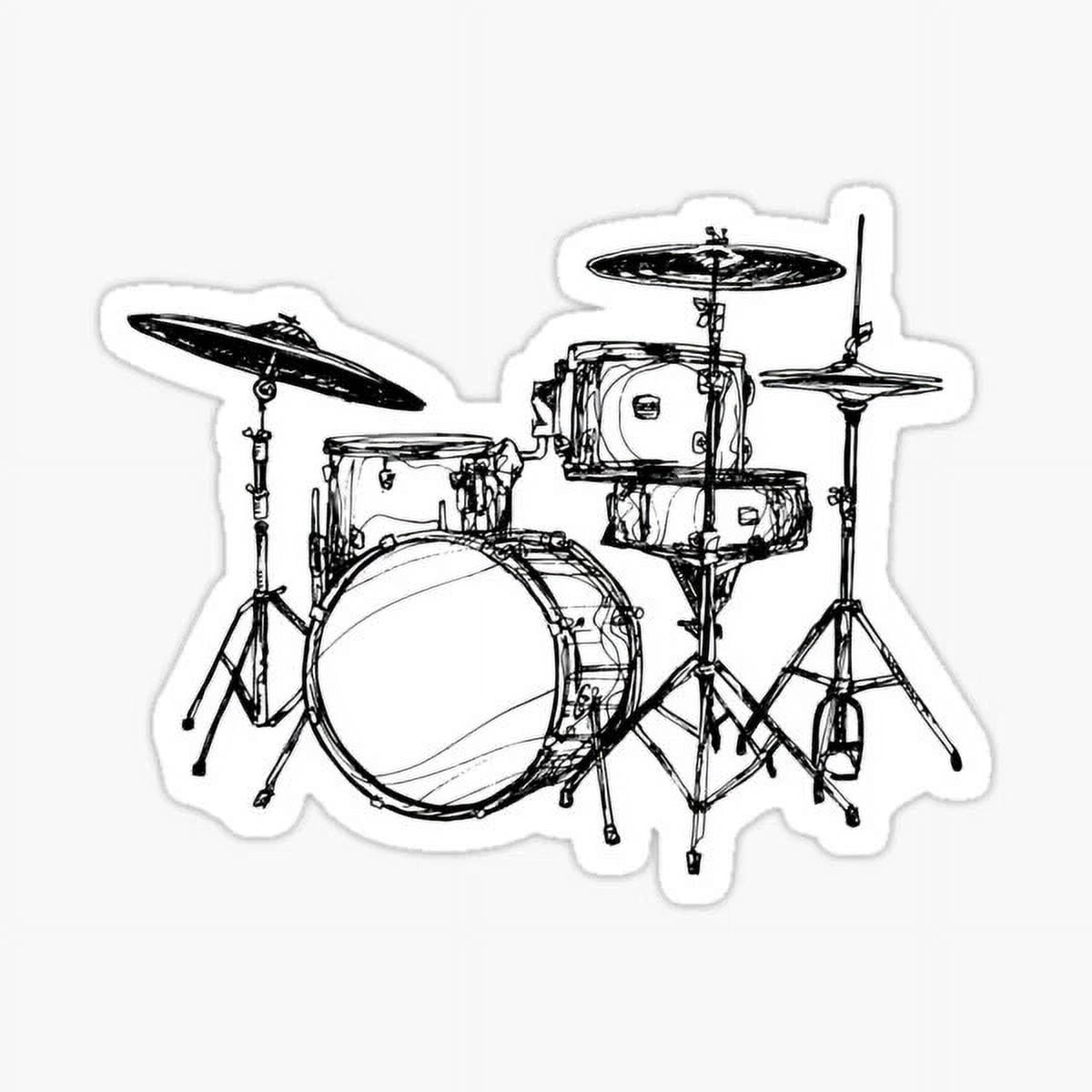 Drummer Drum Set Sketch Musical Instruments Percussion Sticker Phone ...