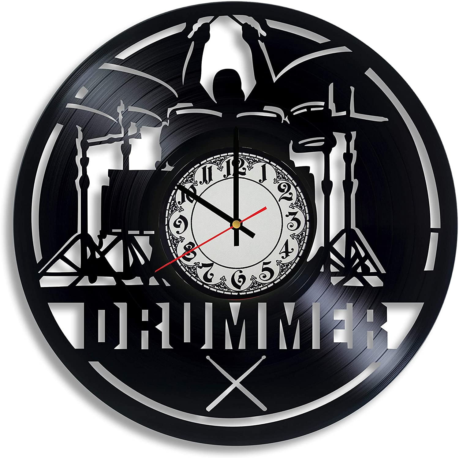 Drummer Handmade Wall Clock, Gifts for Men, Drummer Clock, Music ...