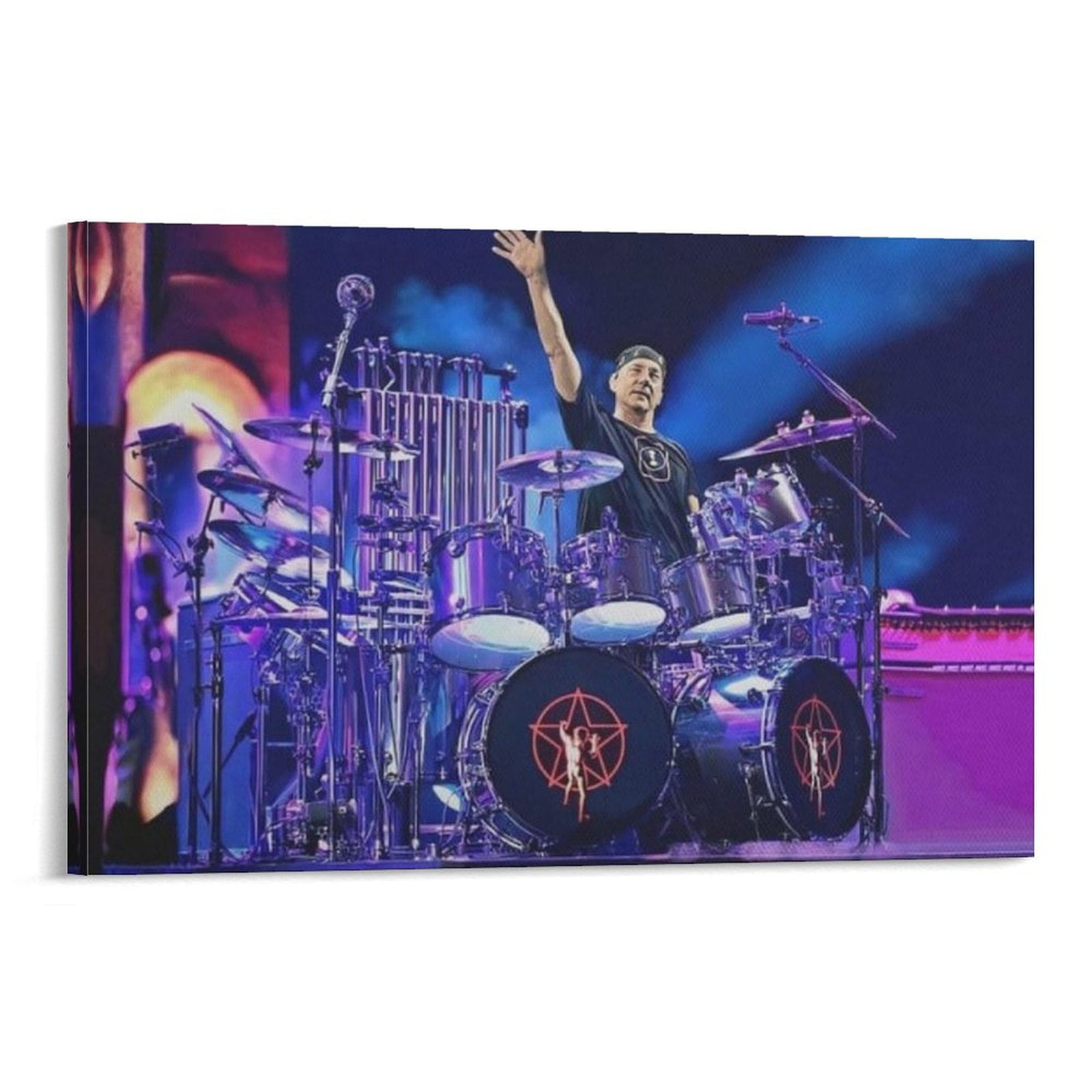 Drummer Neil Peart Fashion Poster Painting On Canvas Wall Art Poster ...