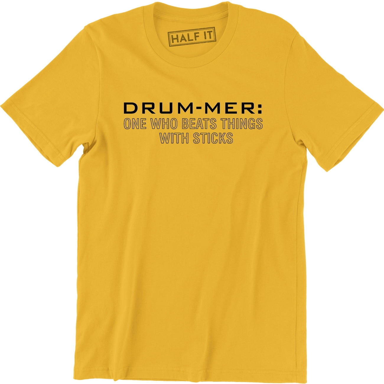 Drummer One Who Beats Things Sticks Funny Band Music Holiday Men's Tee ...