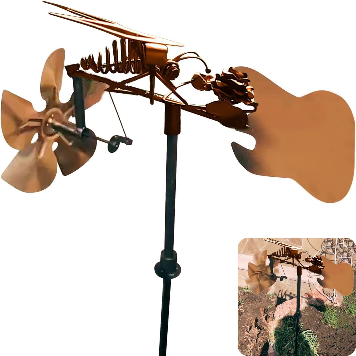 Drummer Windmill Garden Decoration, Handmade Metal Drummer Windmill ...