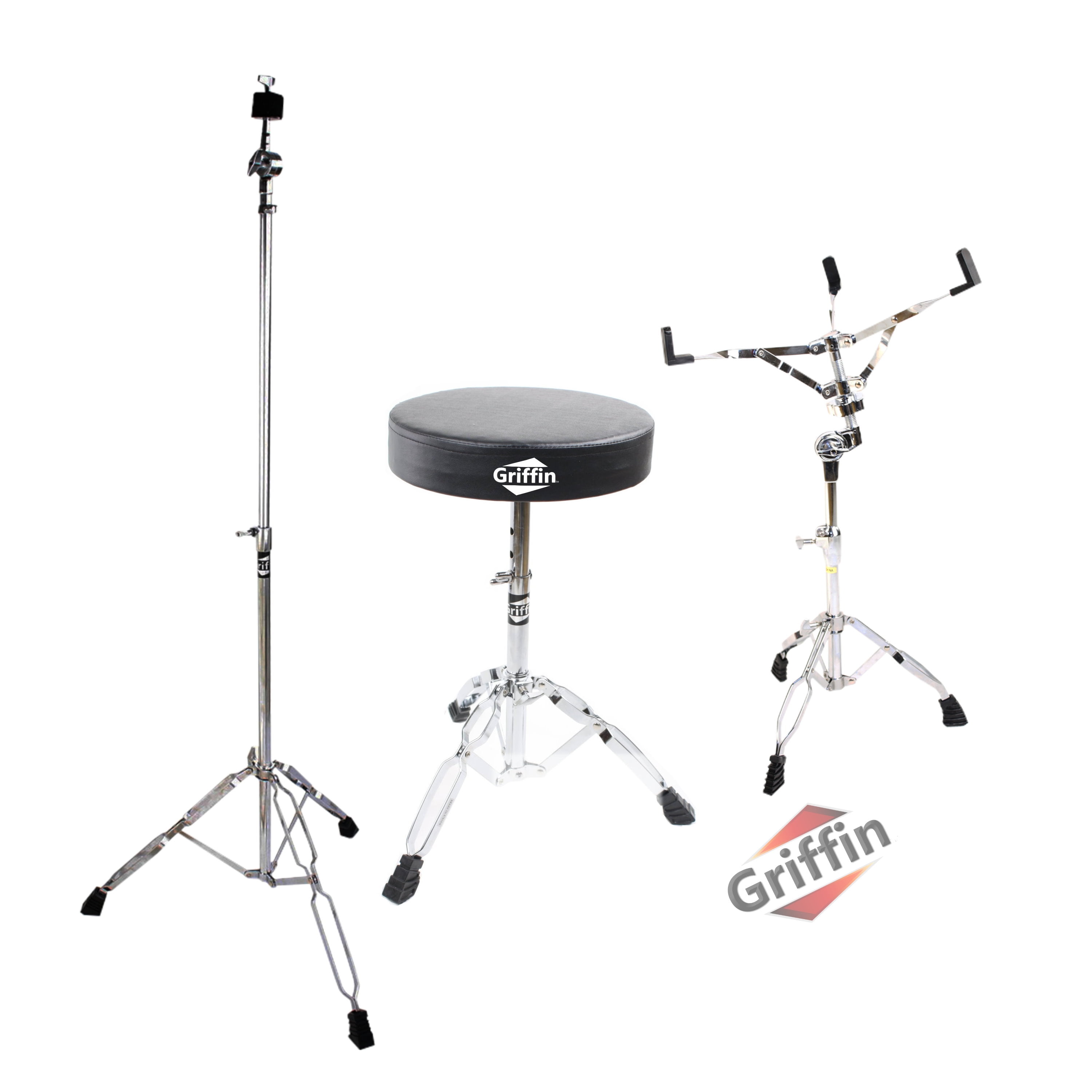 Drummers Throne Seat, Snare Drum Stand & Straight Cymbal Stand Hardware ...