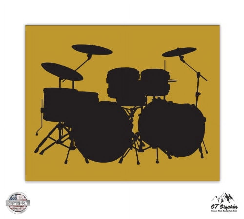 Drums - 8" Vinyl Sticker - For Car Laptop I-Pad - Waterproof Decal ...